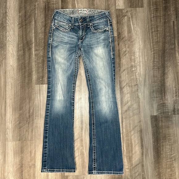 Ariat Jeans Ariat Real Mid Rise Stretch Entwined Boot Cut Jeans 29r